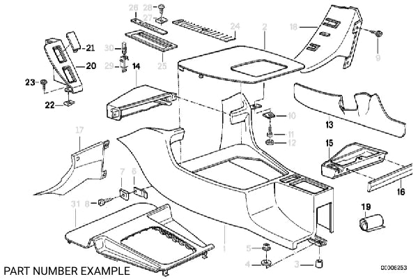 Automatic Shifter Base Slide Trim Cover – 51161938352 - E32, E34 ...
