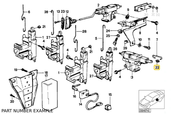BMW Door Lock Clip – 51221817032 - E24, E30, E36, E46, Z3 & More ...