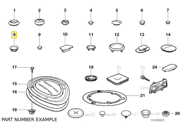Blind Plug / 20mm - 51711801066 E12 E21 E23 E24 E28 E30 E32 E34 E36 Z3 ...
