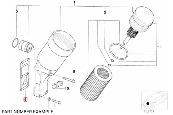 Genuine BMW Oil Filter Housing Gasket - 11421709800 E30 E34 E36 E46 Z3 ...